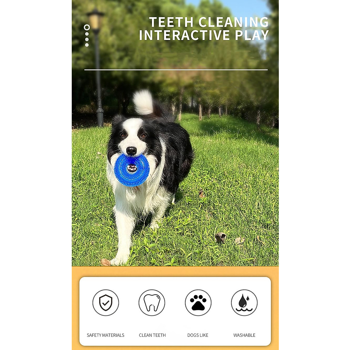 NIAOSANM Dog Squeaky Chew Toys for Aggressive Chewers Dental Teething Cleaning (Non-Toxic Soft Natural Rubber), Cute Crystal Ring Design -4.92 inches (Purple)