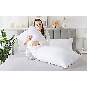 WhatsBedding Memory Foam Body Pillow - Cooling Full Body Pillows for Adults - Soft Long Pillow for Bed - 20x54 Inches, White