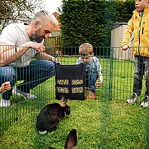2 Pieces Guinea Pig Hay Bag Rabbit Feeding Bag Small Animal Hay Feeder Bag Hanging Feeder Sack for Rabbit Guinea Pig Chinchilla Hamsters Small Animals Hay Storage (Black)