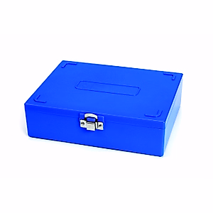 Heathrow Scientific HD15979A ABS Blue Sturdy Tall Slide Box, 208mm Width x 175mm Height x 60mm Depth, 100-Place