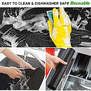 Non-Stick BBQ Grill Mats (Set of 6) Heavy Duty, Reusable, and Easy to Clean - Works for Gas Grill, Electric, Charcoal, Smokers