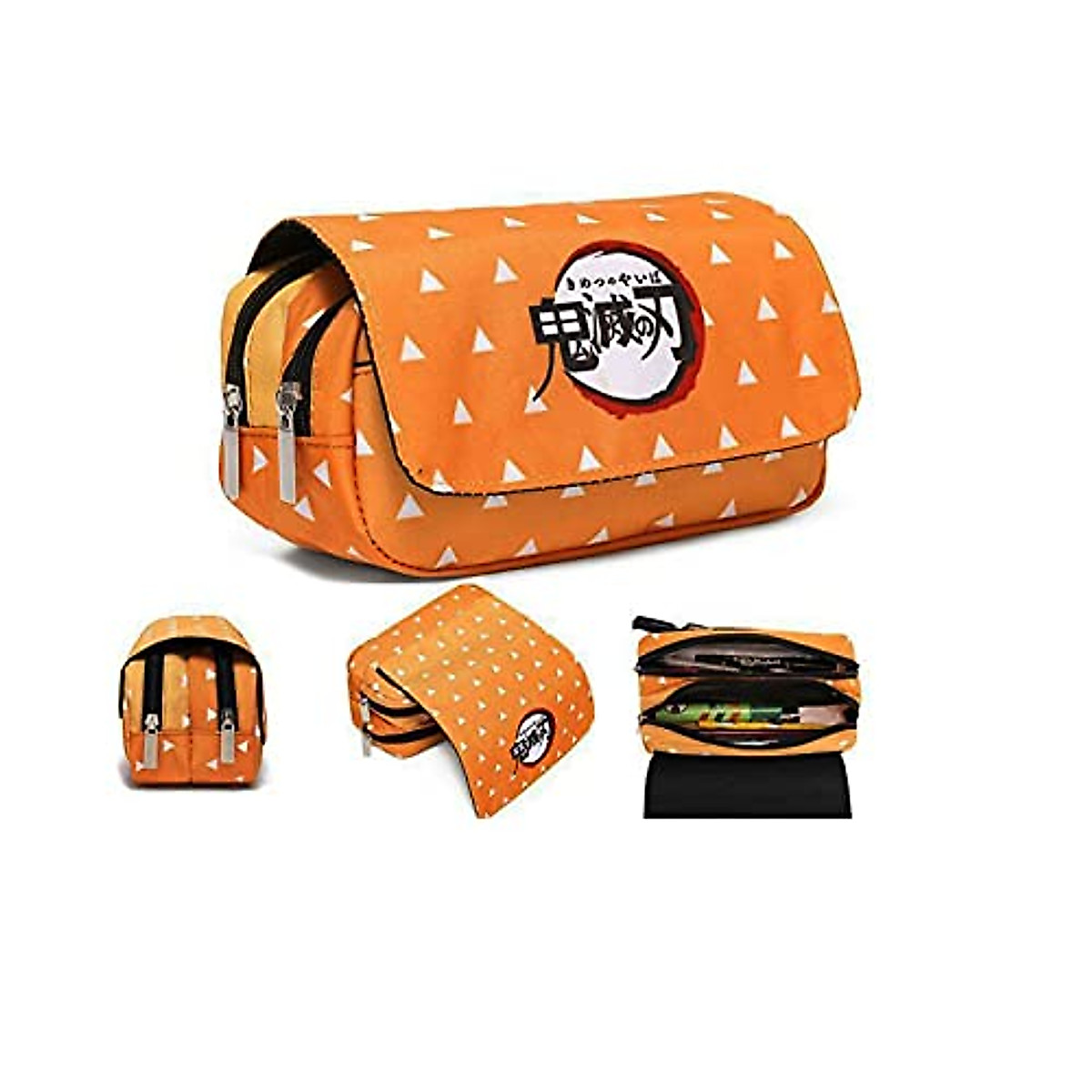 Agatsuma Zenitsu Pencil case Cartoon Pencil Pouch Holder Demon Slayer Pencil Box Pencil Case (B)