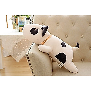 Vintoys Bull Terrier Dog Big Hugging Pillow Soft Plush Toy Stuffed Animals White 21"