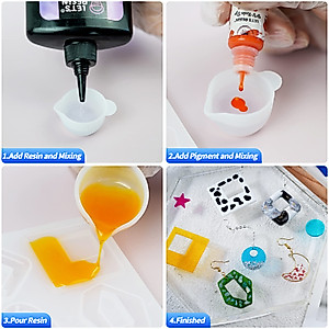 LET'S RESIN 198PCS Resin Jewelry Molds, with 8 Pairs Earring Resin Molds, Resin Earring Molds Silicone for Jewelry, Earring Hooks, Jump Rings, Head/Eye Pins for Resin Jewelry, Pendant
