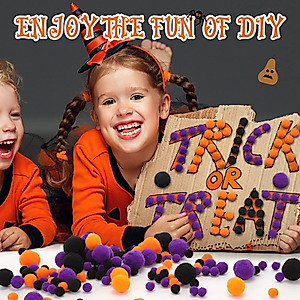 1200 Pcs Pom Poms Balls for Winter Valentine Crafts Home Office School Garlands Decor(Yellow, Brown, Orange)