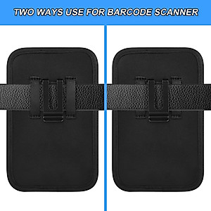 2 Way Barcode Scanner Holster, Rugged Vertical Carrying Case Pouch for Zebra TC75x, TC75, TC70x, TC70, TC72, TC77, M60, MC65, MC67 fit for Handheld Grip Cover with Metal Clip & Belt Loops