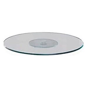 Bowery Hill 40" Round Glass Lazy Susan with Triple Beveled Edge, Dining Turntable