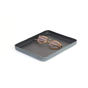 Molded Leather Valet Tray Large Perfect for storing daily essentials in modern space.