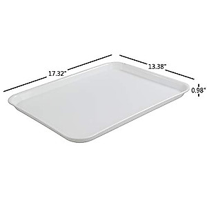 DynkoNA Fast Food Trays, Plastic Serving Tray, White, Set of 6