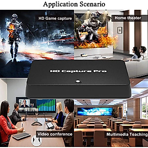 Ezcap295 1080P Game Capture Card via HDMI/Ypbpr/AV Input with Schedule Recording/Remote Control Compatible with Nintendo Switch PS4 and PS3, Xbox one, N64, Blu-Ray