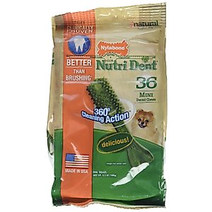 Nylabone Nutri Dent Mini Dental Chews- 36 Count, 6.3 Oz, ( 2 Pack)