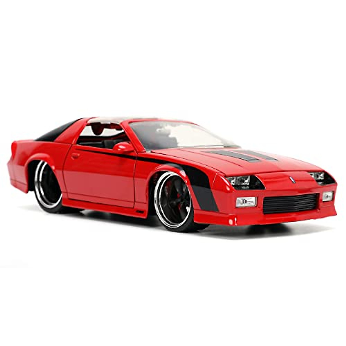 1985 Chevy Camaro Red with Black Stripes Bigtime Muscle Series 1/24 Diecast Model Car by Jada 34196
