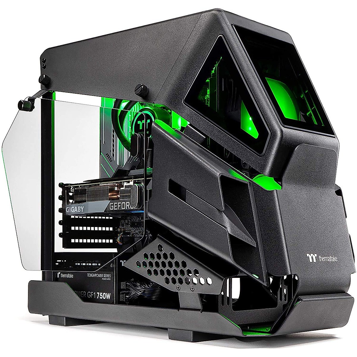 Thermaltake LCGS AH-380 AIO Liquid Cooled Gaming PC (AMD Ryzen 9 3900X 12-core, ToughRam DDR4 3600Mhz 16GB RGB, NVIDIA GeForce RTX 3080, 1TB NVMe Gen4 M.2, Wifi, Win 10 Home) AHB2-B550-A38-LCS