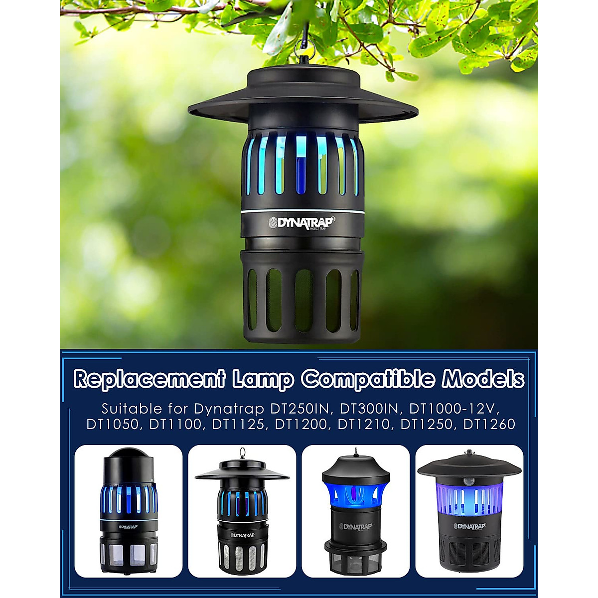 PACETAP 2 Pack 41050 7W Replacement Bulbs Compatible with DT1050 DT1100 DT1250, 1/2 Acre Replacement Bulb U Shape Replacement Bulbs Light