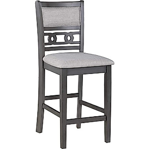 New Classic Furniture Gia 5-Piece Counter Set with 1 Table and 4 Chairs, 42-Inch, Gray