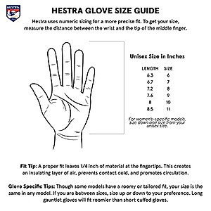 Hestra Army Leather Heli Ski Glove - Classic 5-Finger Snow Glove for Skiing, Snowboarding and Mountaineering, Navy, 7