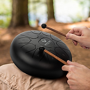 Steel Tongue Drum - Meditation And Sound Healing Drum - High Carbon Alloy Easy To Learn For Kids And Adults, With Gift Box, Padded Travel Bag, Rubber Mallets And Music Book