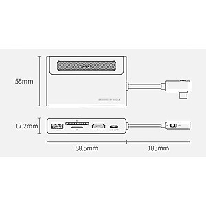 GPPZM USB Type C HUB to 4K HD TF SD Card Reader Retractable Clip USB C 3.0 Adapter Dock Station Splitter