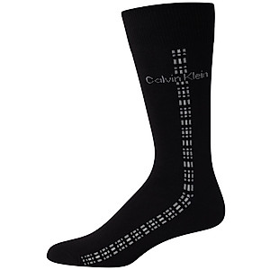Calvin Klein Men's Dress Socks - Lightweight Cotton Blend Crew Socks (8 Pack), Size 7-12, BlackGrey Multi