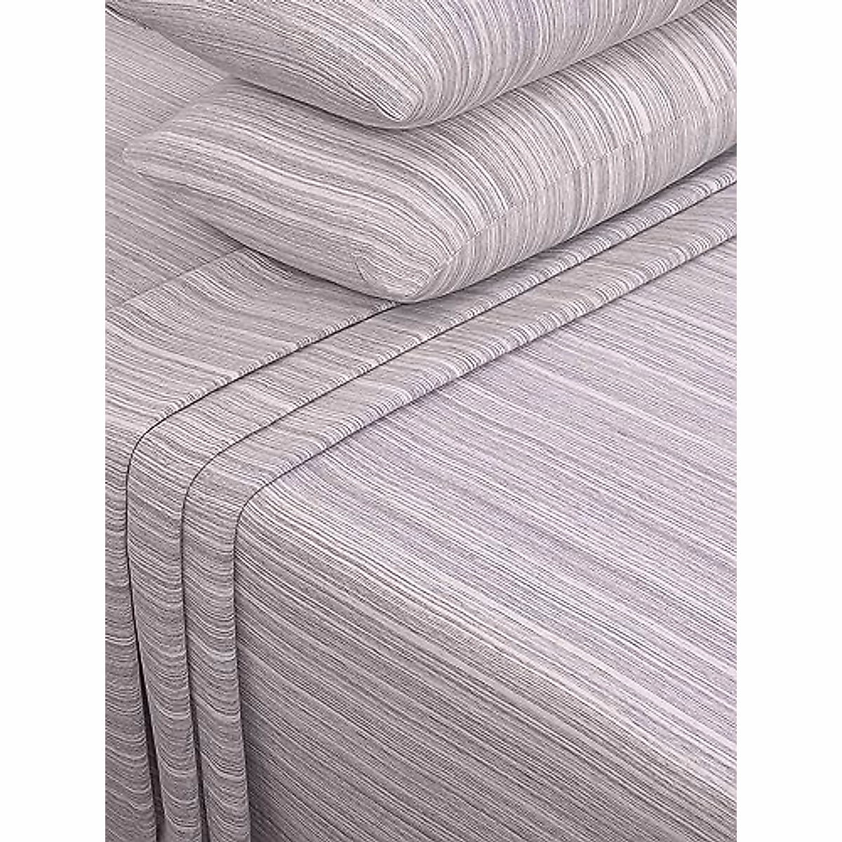 Briarwood Home Spaced Dyed Heather Jersey Sheet Set 4pc Bedding 100% Pure Cotton Bed Set Breathable Deep Pocket Easy Fit Comfortable Cozy T-Shirt Soft Sheets Premium Bedding Set (Space Gray, Full)