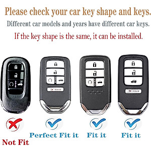Yonmcfn for Honda Key fob Cover with Leather Keychain,Soft TPU 5 Buttons Key Shell,fit 2018 2019 2020 2021 Civic Accord Pilot CR-V Insight EX EX-L Touring Remote car Key(Blue)