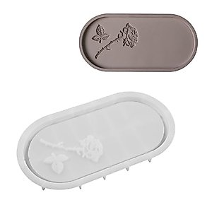 Resin Dish Molds Plate Silicone Moulds Elliptical Shaped Tray Molds Cup Pad Mold Silicone Molds for Resin Casting