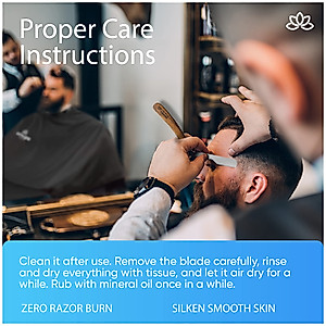 Equinox Fancy Straight Edge Razor - Manual Shaver for Men - Includes 100 Disposable Derby Blades - Wooden Handle - Barber Kit - Straight Razors for Men - Navajas para barbero - retro straight razor