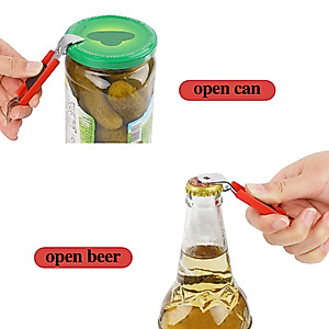 2 Pcs Magnetic Bottle Openers Manual Bottle Punch Opener Church Key Can Opener Can Punch Opener Magnetic Bottle Opener for Fridge Beer Bottles Cans Beverages (Red, Dark Blue)