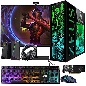 TechMagnet Gaming Desktop PC, Intel i5 6th Gen, Zeus Pro 6, GT 1030, 32GB RAM ARGB, 1TB SSD + 2TB HDD, 24 Inch Monitor, RGB Front Panel 385 Patterns, RGB Kit, Win 10 Pro (Renewed)