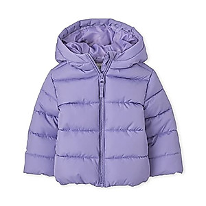 The Children's Place baby girls And Toddler Medium Weight Puffer Jacket, Wind-resistant, Water-resistant Jacket, Lavender, 4T US