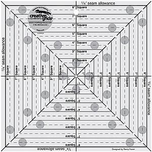 Creative Grids 8-1/2in Square It Up or Fussy Cut Square Quilt Ruler - CGRSQ8