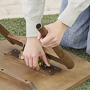 AZUMAYA TAC-229WAL Folding Legs Coffee Center Table, W41.3 x D20.5 x H13.8 Inches, Natural Walnut and Rubber Wood Material, Home and Living, Walnut Wood Color