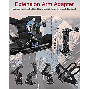 Accessories Set for GoPro Hero 11/10/9/8/7/6/5/4,New Quick Release Chest Mount Harness + Head Strap Mount + Extension Arm Straight Joint