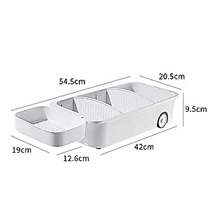 Gazechimp under Sink Organizer, Cabinet Basket Organizer under Bathroom Storage Rack, Multipurpose Storage Shelf for Bathroom Kitchen, White