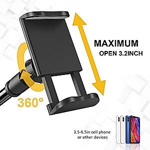 SHAWE Phone Holder Bed Gooseneck Mount - Flexible Arm 360 Mount Clip Adjustable Bracket Clamp Stand Compatible with Cell Phone 11 Pro XS Max XR X 8 7 6 Plus 5 4, Samsung S10 S9 S8 for Bedroom Desk