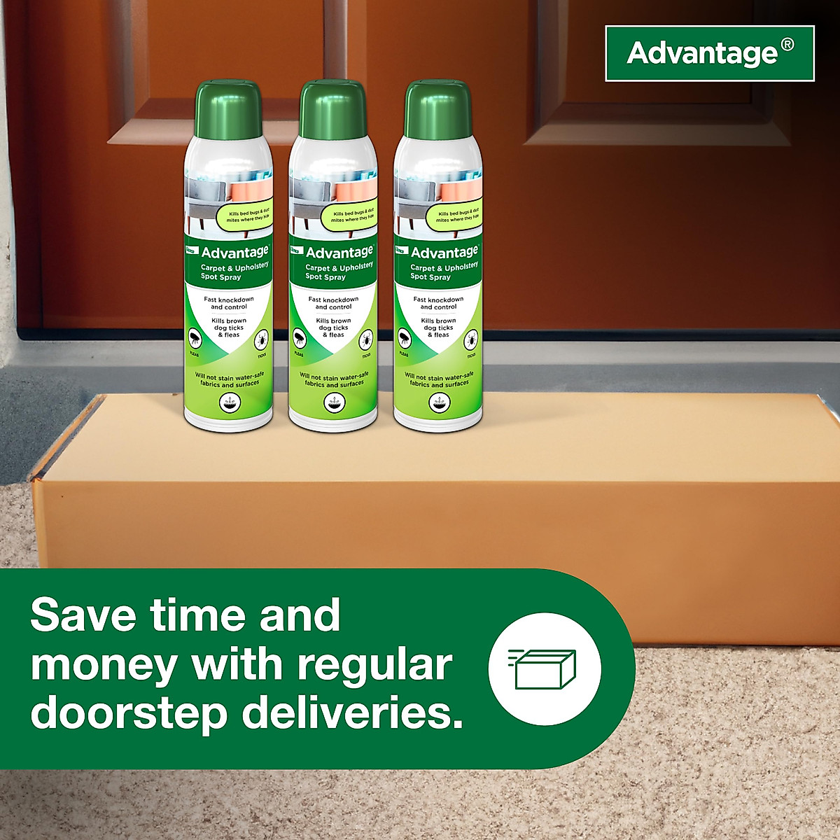 Advantage Carpet & Upholstery Spot Spray | Kills Fleas & Ticks & Bedbugs | 16 oz.