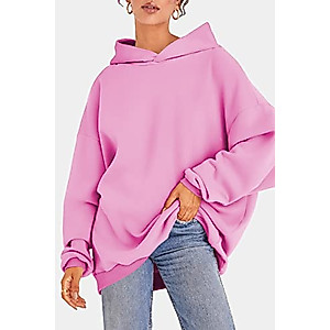 EFAN Preppy Clothes Hoodies for Women Teen Girls Oversized Sweatshirts Fall Fashion Outfits 2023 Clothes Soft Cute Tops Sweaters Pink