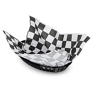 zees products Food baskets with parchment paper, fast food baskets, plastic food baskets, restaurant baskets for food, plastic food baskets with paper liners, 12 baskets, 250 parchment Liners