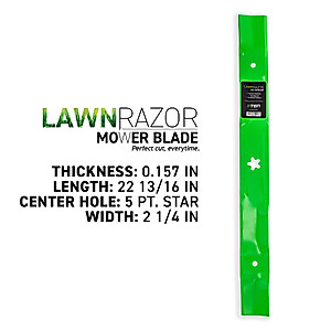 8TEN LawnRAZOR Mower Blade Set for Husvarna 532403107 YTH 21K46 20K46 2246LS 46 Inch Cut Deck (Mulching)