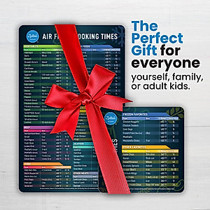 Air Fryer Magnetic Cheat Sheet Set, Air Fryer Accessories Cook Times, Airfryer Accessory Magnet Sheet Quick Reference Guide for Cooking and Frying (Black)