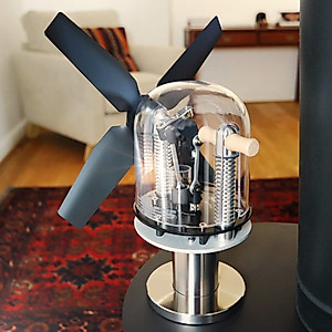 Warpfive Heat Powered Stove Top Fan for Wood Multi-Fuel Coal Steelhead Eco Stirling Engine