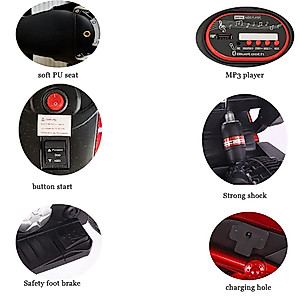 Eletric Motorcycle for Kids Ride on Motorcycle, Tamco 12V Electric Dirt Bike with Training Wheels Hand Racing Foot Brake PU seat Ride on Motorcycle for 3~6 Years Boys Girls Gift (red)