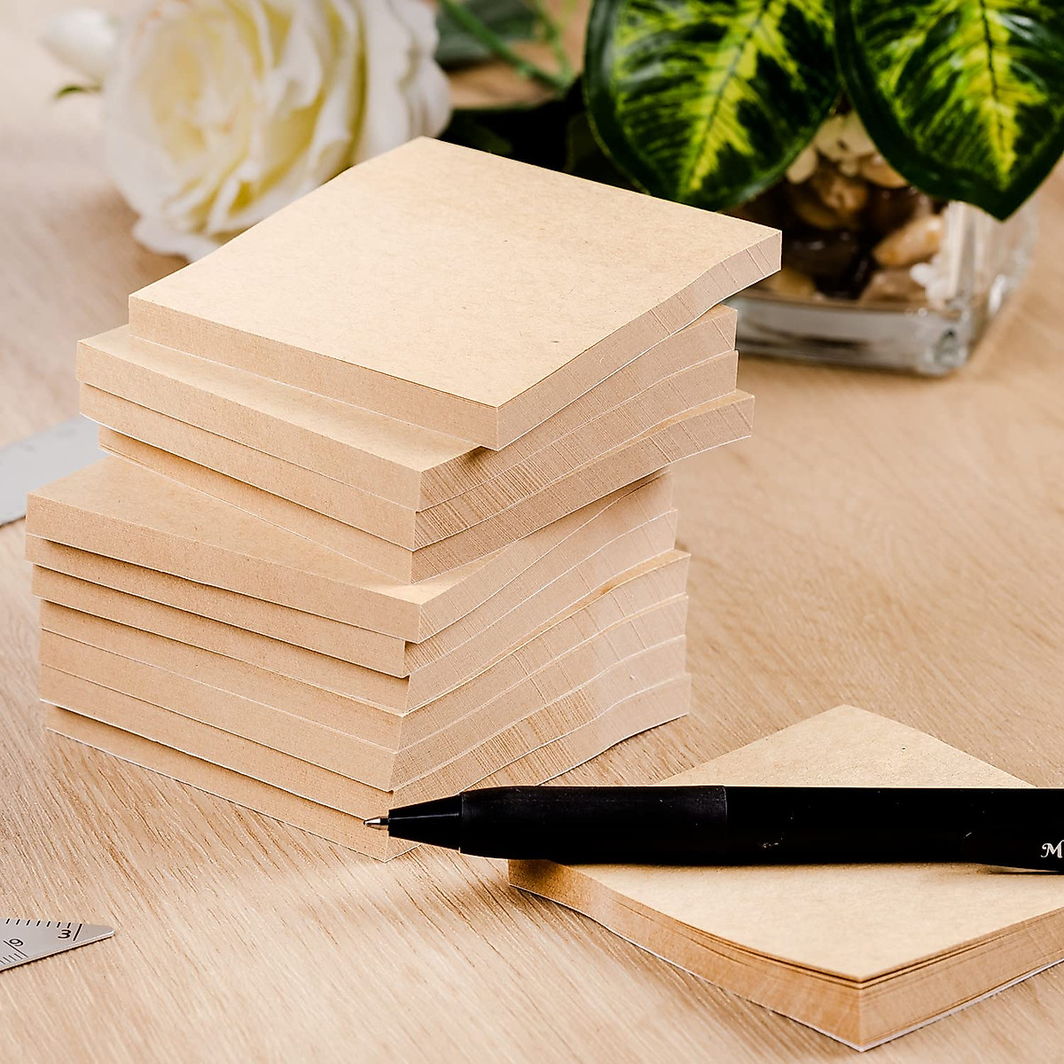 Mr. Pen- Kraft Sticky Notes, 3”x3”, 12 Pads, Kraft Paper Sticky Notes, Sticky Note Pads, Self-Stick Note Pads, Brown Sticky Notes, Craft Paper Sticky Notes, 3x3 Sticky Notes