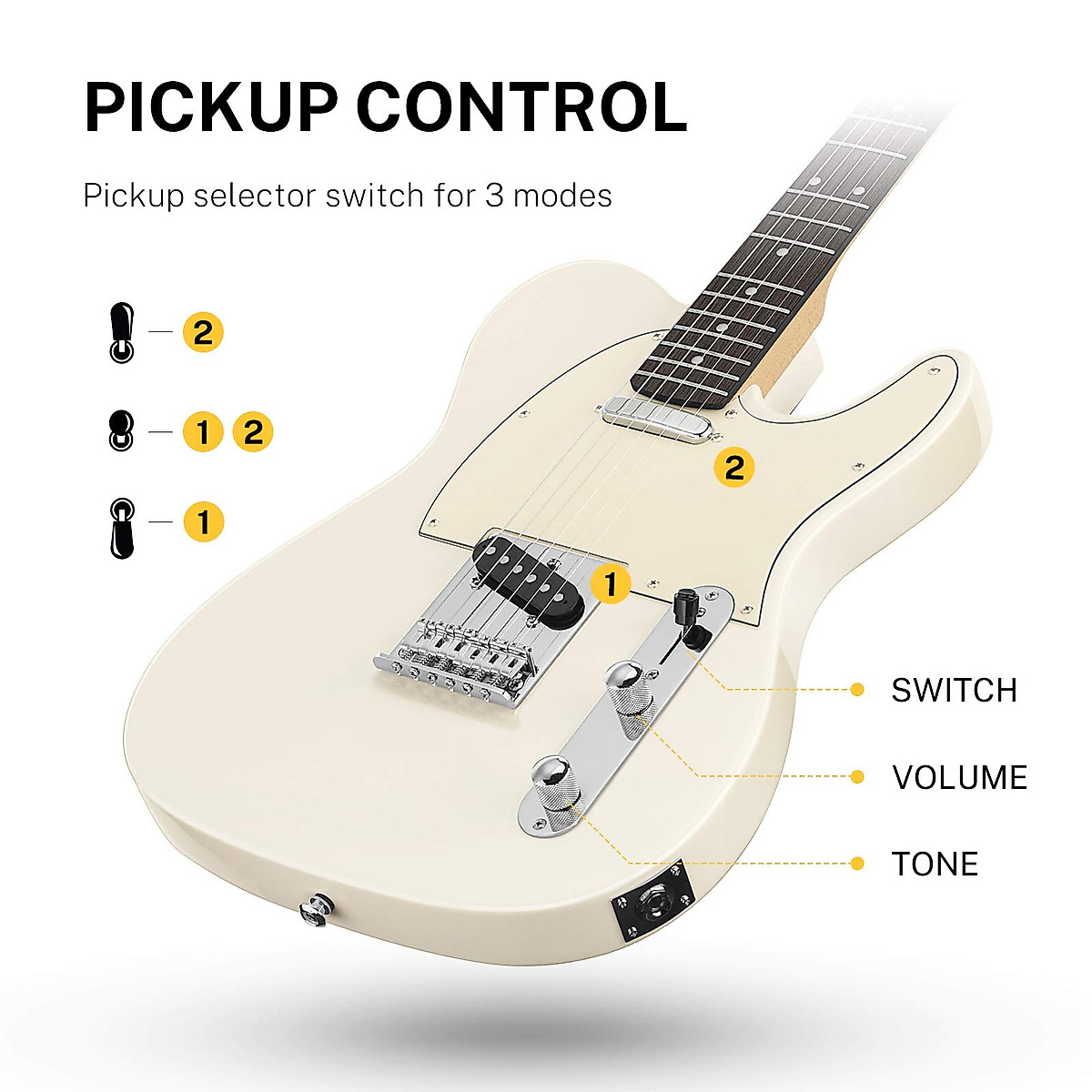 Donner 39 Inch TL Electric Guitar & Mini Guitar Amp Digital, 5W Wireless Small Electric Guitar Amplifier, Cyclops Guitar Combo Amp with 7 Amplifier Models 3 Types of Effects: Mod, Delay, Reverb and Dr