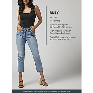 JAG Jeans Women's Petite Ruby Mid Rise Straight Leg Jeans, Thorne Blue, 4 Petite