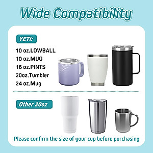 Tumbler Lids for Yeti, 3 Pack 20 oz Replacement Lids Compatible for YETI 20 oz Tumbler, 10/24 oz Mug and 10 oz Lowball, Magnetic Slider Switch Spill Proof Tumbler Cover, BPA Free