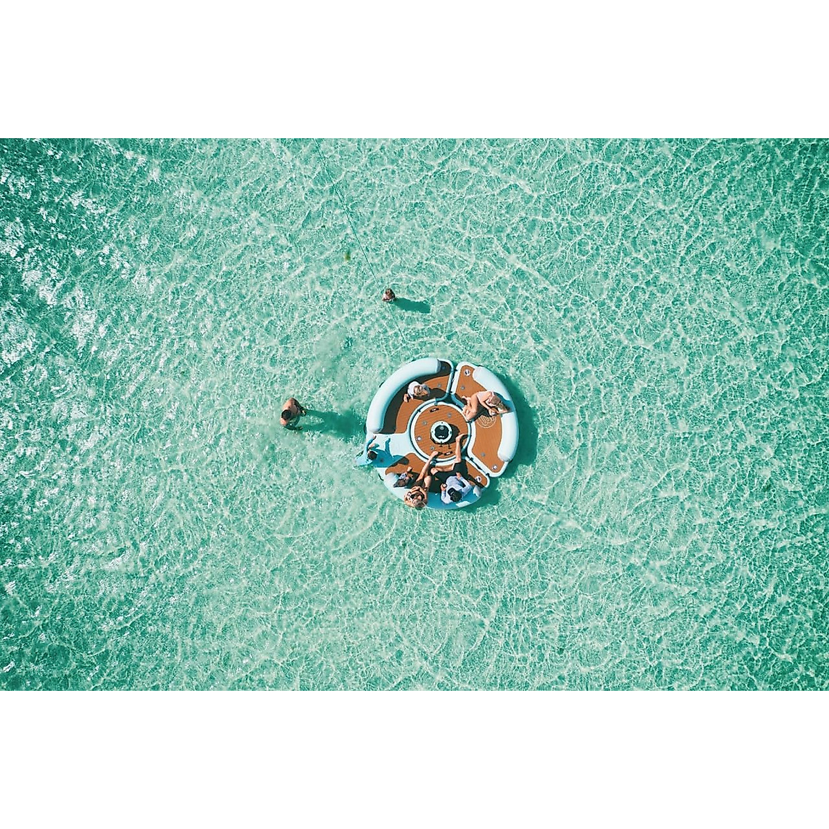 BOTE Inflatable Dock Hangout Suite 240 Degree Size Floating Group Party Raft Lake Beach Adults Kids Family Friendly MAGNEPod Compatible Packable Portable Towable