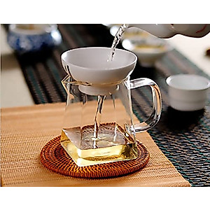 Dadamong Glass Pitcher with Handle, Milk and Cream Pitcher Cup Jug, Heat Resistant Borosilicate Glass Creamer for Coffee Tea or Maple Syrup Serving, Stovetop & Microwave Safe (25oz/ 750ML)