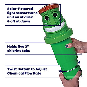 GAME 12034-BB Solar Light Up Tiki Chlorinator, Green