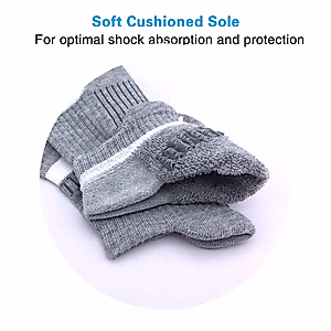 BERING Women's Performance Athletic Ankle Running Socks, Size 6-9, Grey, 6 Pairs